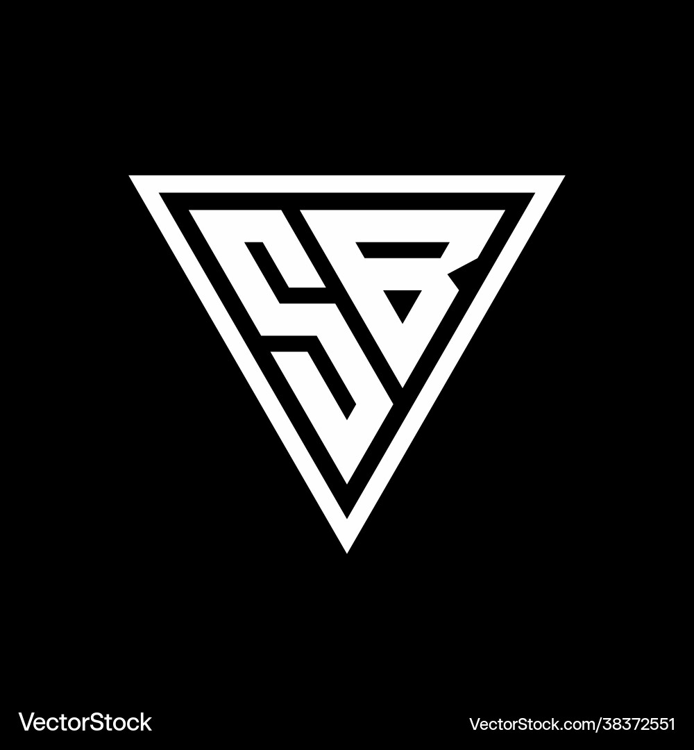 Sb logo monogram with triangle shape designs Vector Image