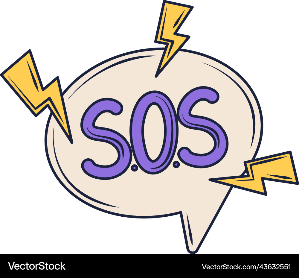 Sos emergency danger Royalty Free Vector Image