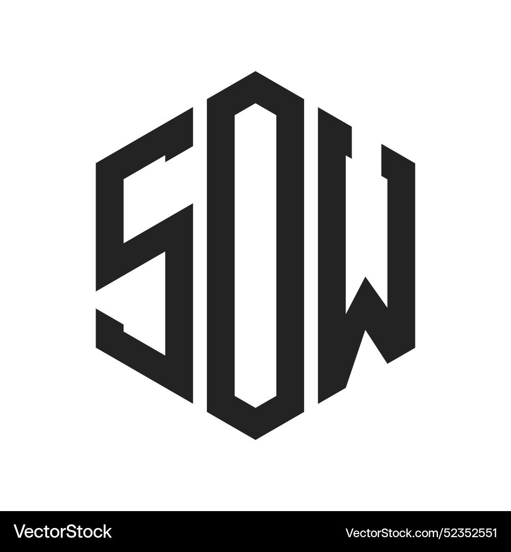 Sow logo design initial letter monogram Royalty Free Vector