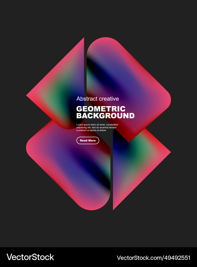 Square and triangle design with fluid gradients Vector Image