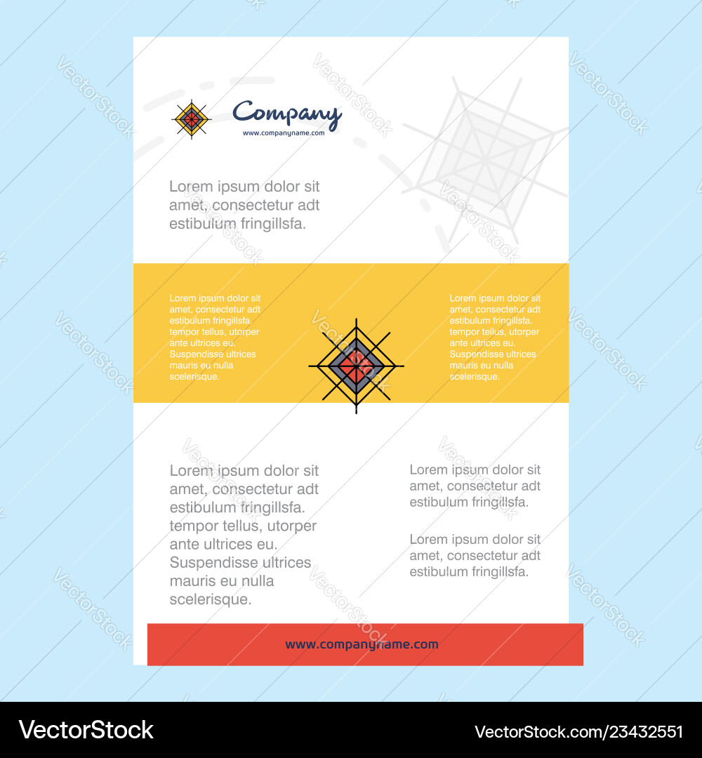 Template layout for target company profile annual Vector Image