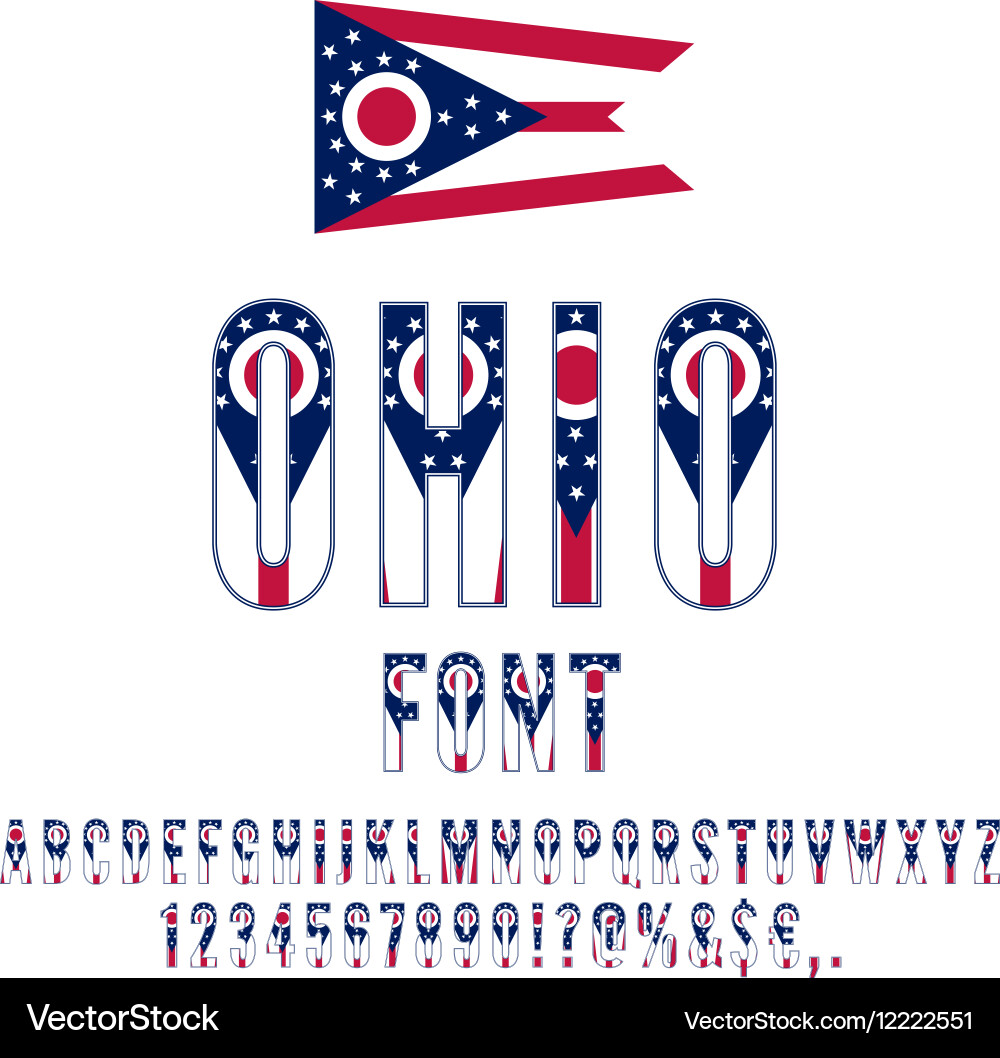 Usa state font Royalty Free Vector Image - VectorStock