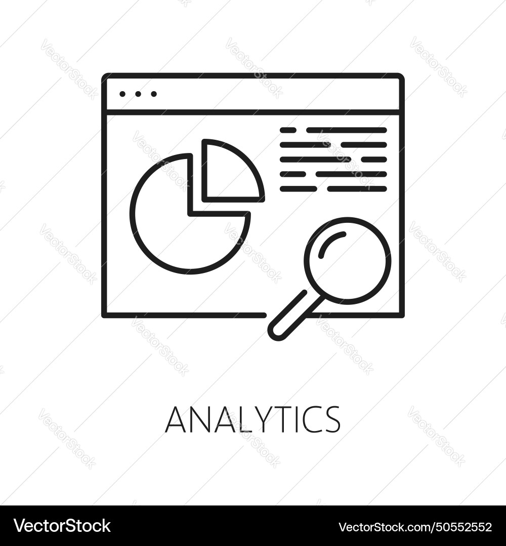 Analytics content delivery network outline icon Vector Image