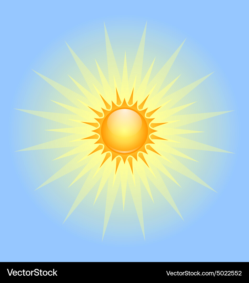 Big shining sun Royalty Free Vector Image - VectorStock
