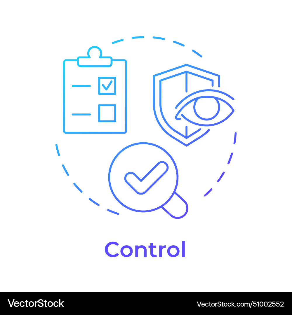 Dmaic control phase blue gradient concept icon Vector Image