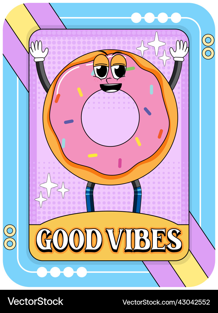 Funny doughnut cartoon character Royalty Free Vector Image