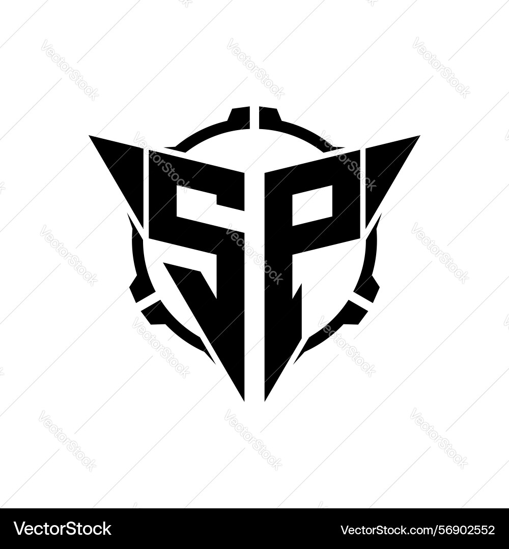Gaming logo triangle with scope tactical style Vector Image