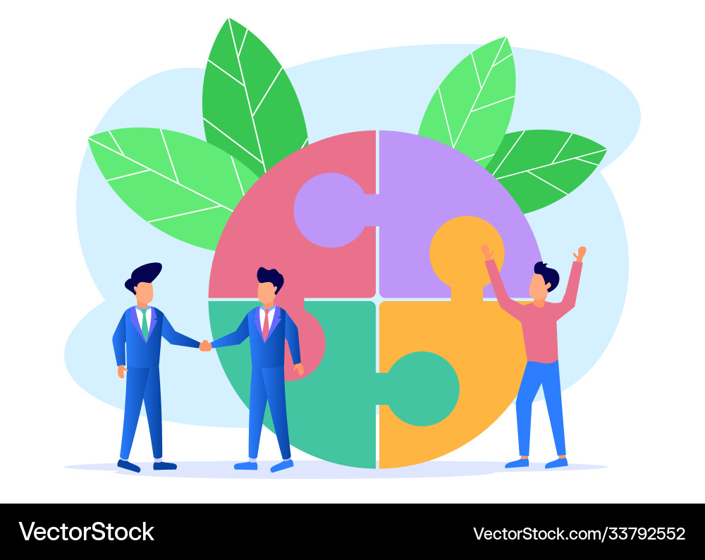 Graphic cartoon character team work Royalty Free Vector