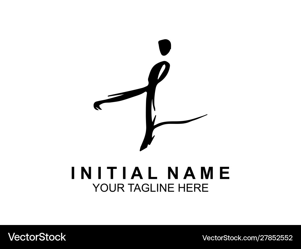 Handwriting logo initial i signature elegant Vector Image