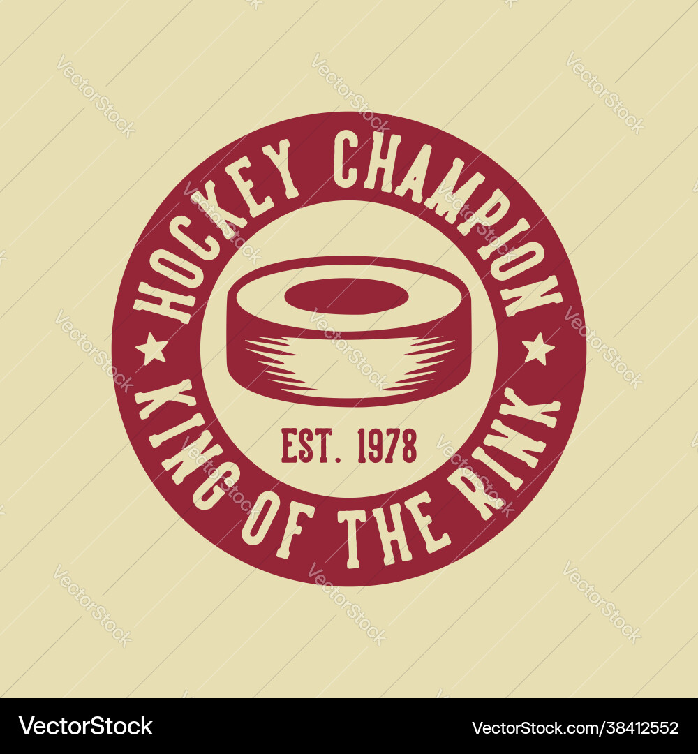 Hockey Champion Rink Logo Royalty Free Vector Image