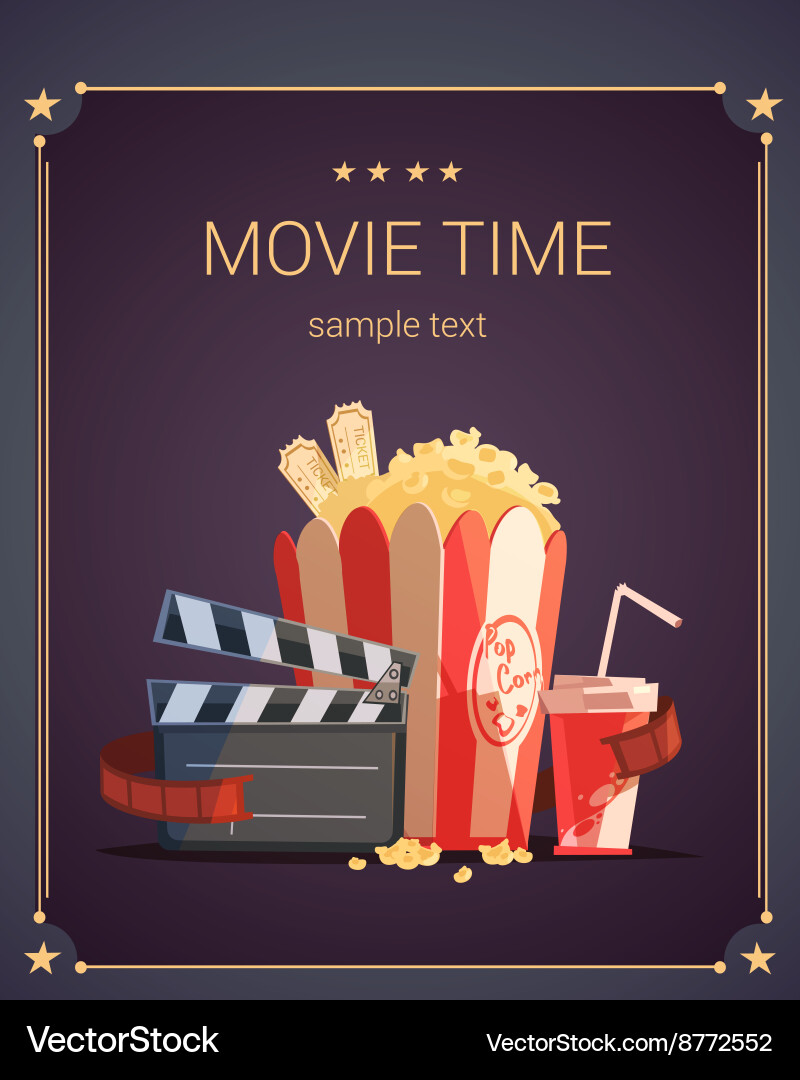 Movie time poster Royalty Free Vector Image - VectorStock