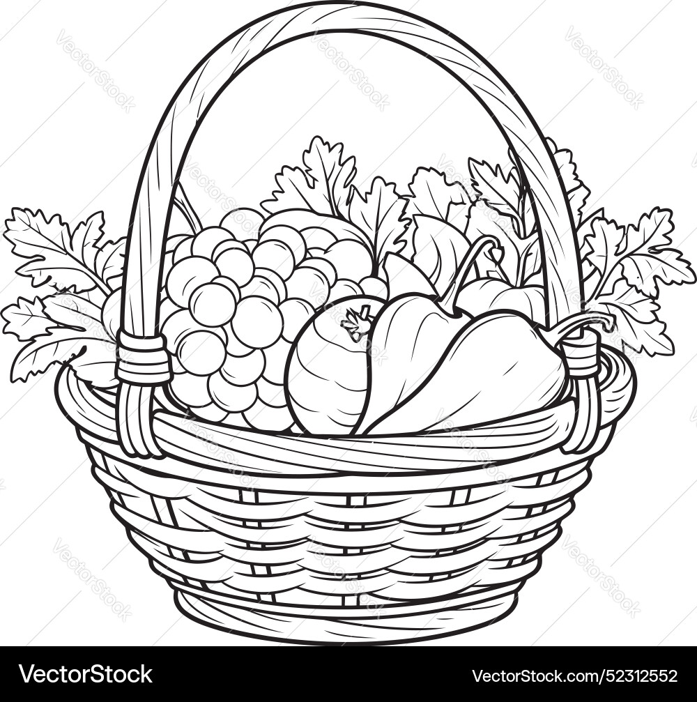 Rainbow bounty coloring pages overflowing Vector Image
