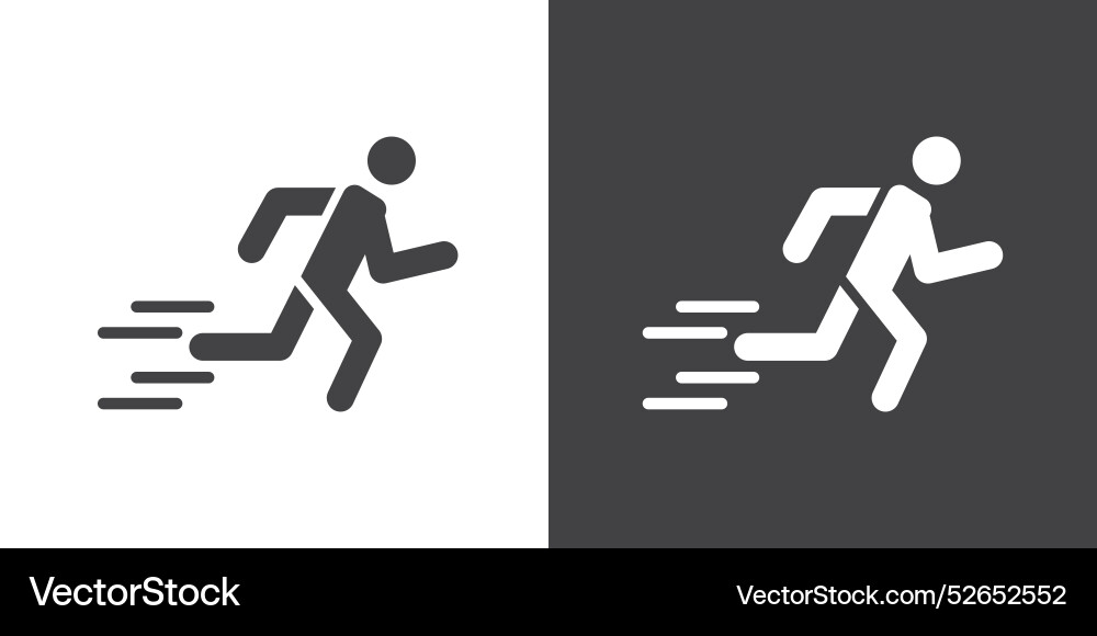 Running icon thin line set Royalty Free Vector Image
