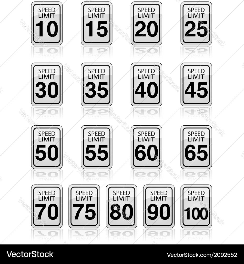 Speed limit signs Royalty Free Vector Image - VectorStock