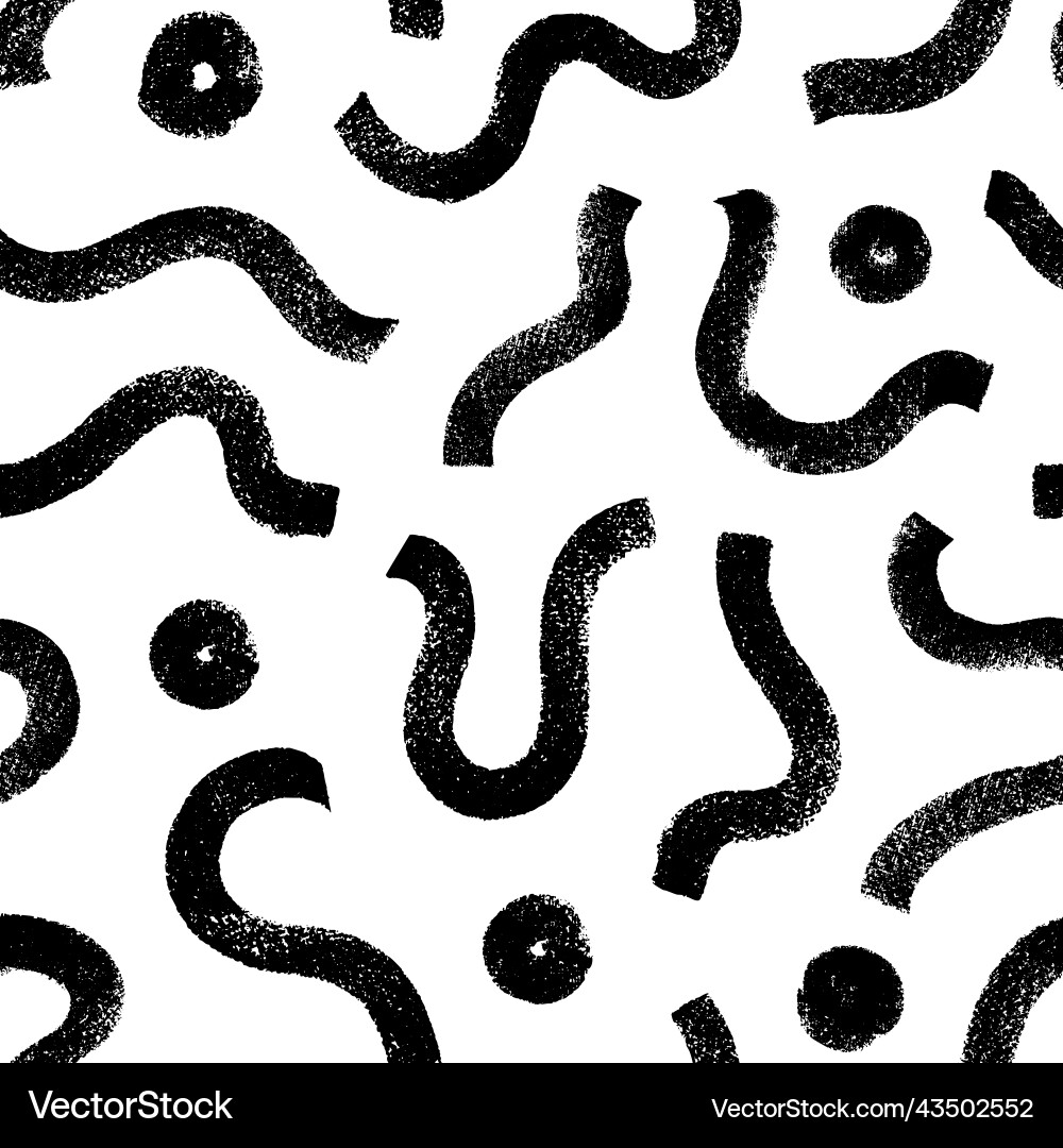 Thick texture curved lines seamless pattern Vector Image