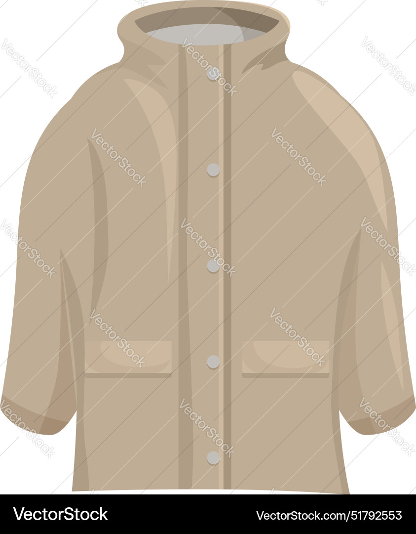 Beige jacket with buttons and pockets folded Vector Image