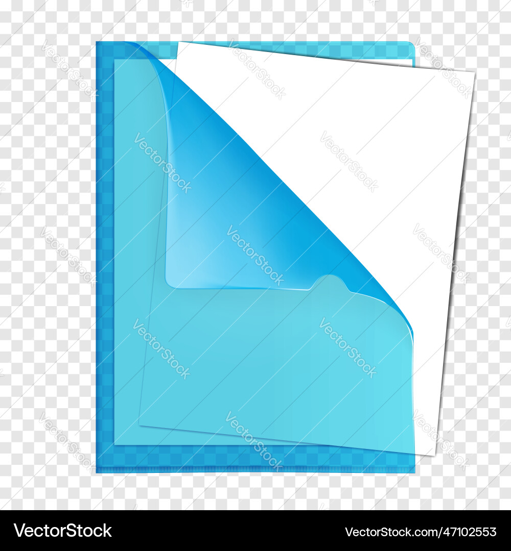 Clear blue color plastic project pocket Royalty Free Vector