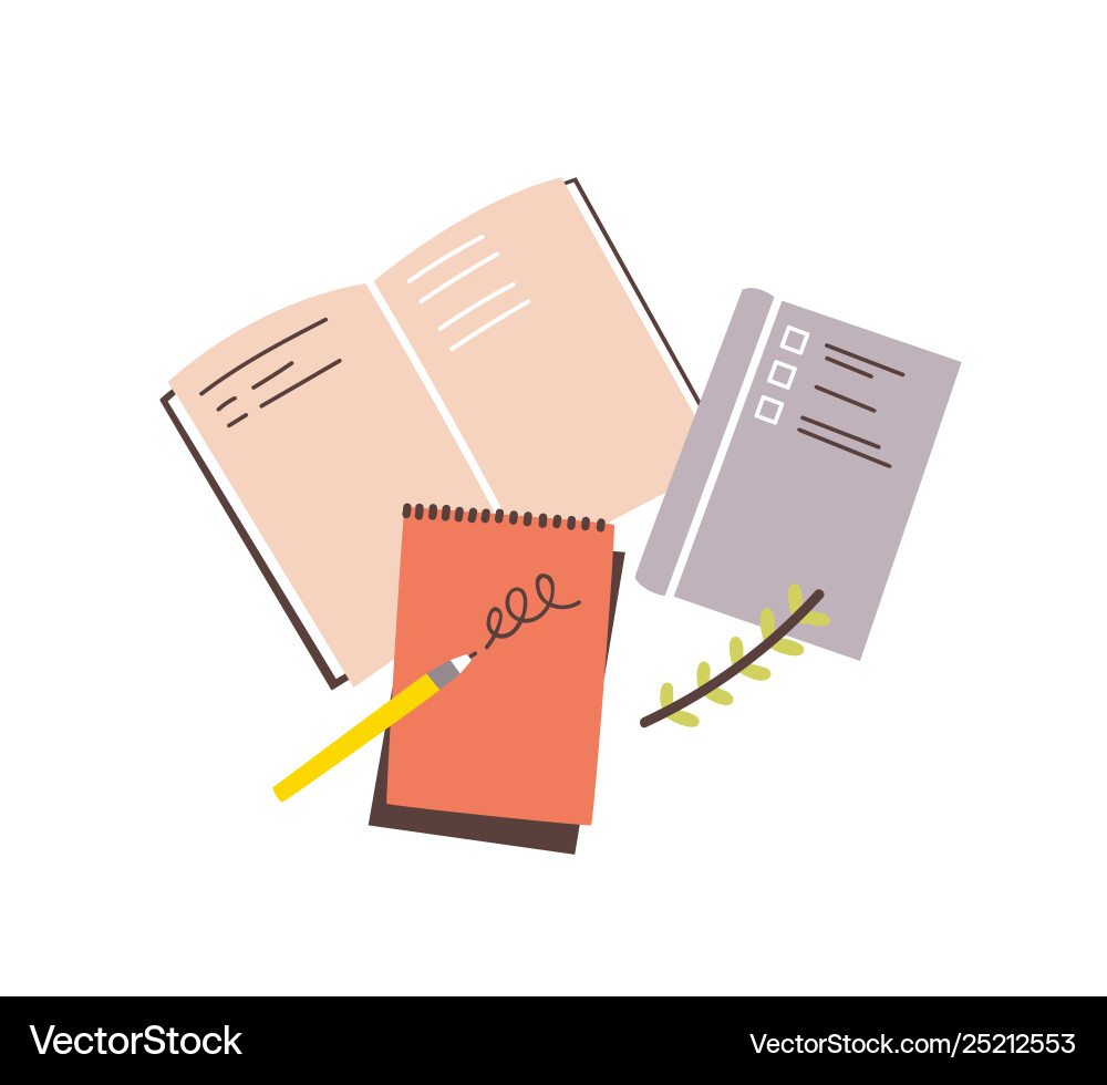 Colorful Notebooks & Planners Royalty Free Vector Image