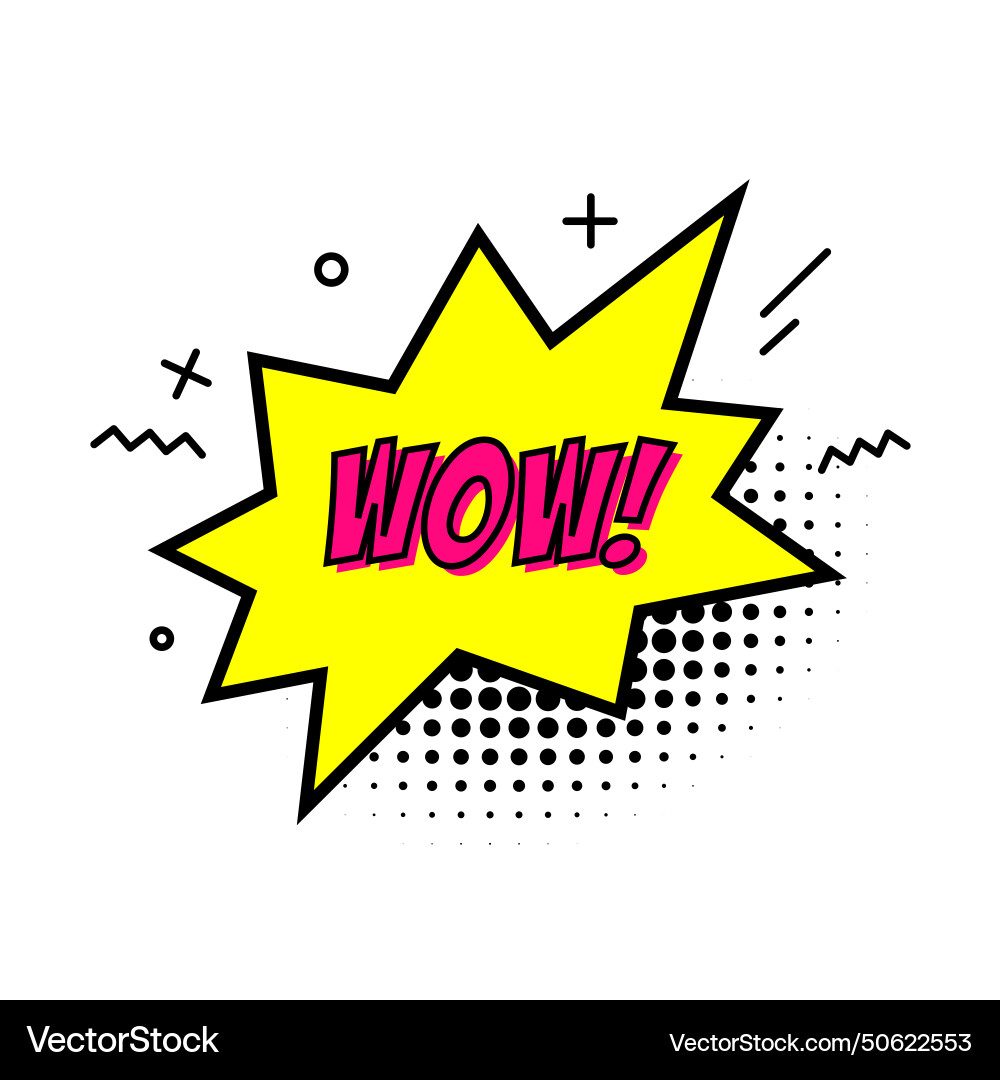 Comic speech bubble with text wow isolated Vector Image