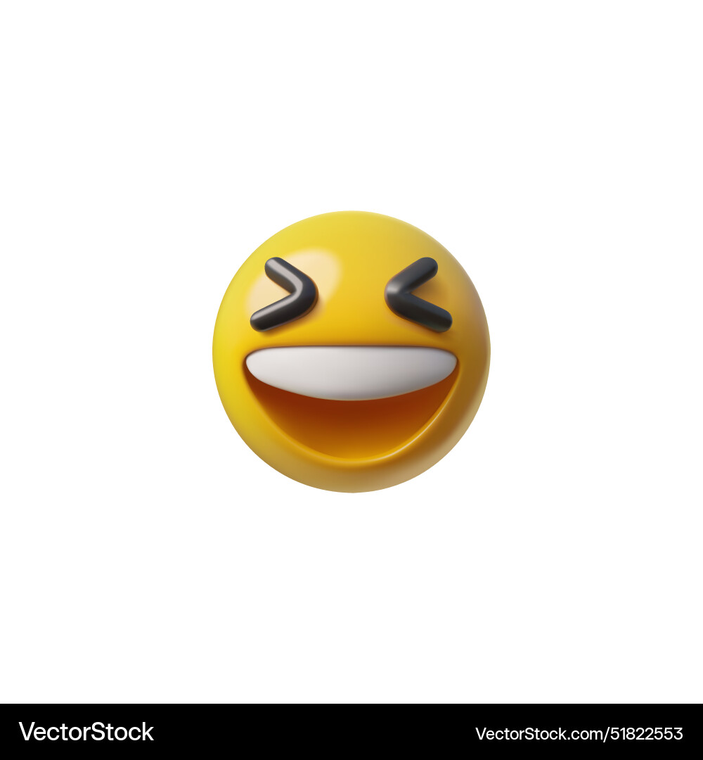 Joyful yellow 3d smiley face reactions Royalty Free Vector