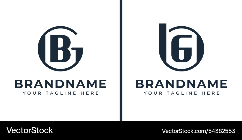 Letters gb and bg monogram logo suitable for any Vector Image