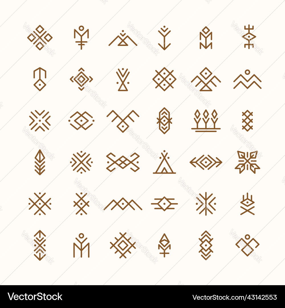 Native American Tribal Symbols Royalty Free Vector Image