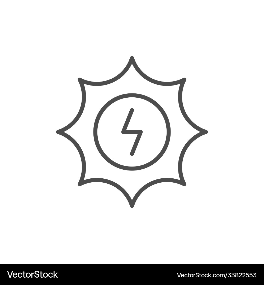 Solar energy line outline icon Royalty Free Vector Image
