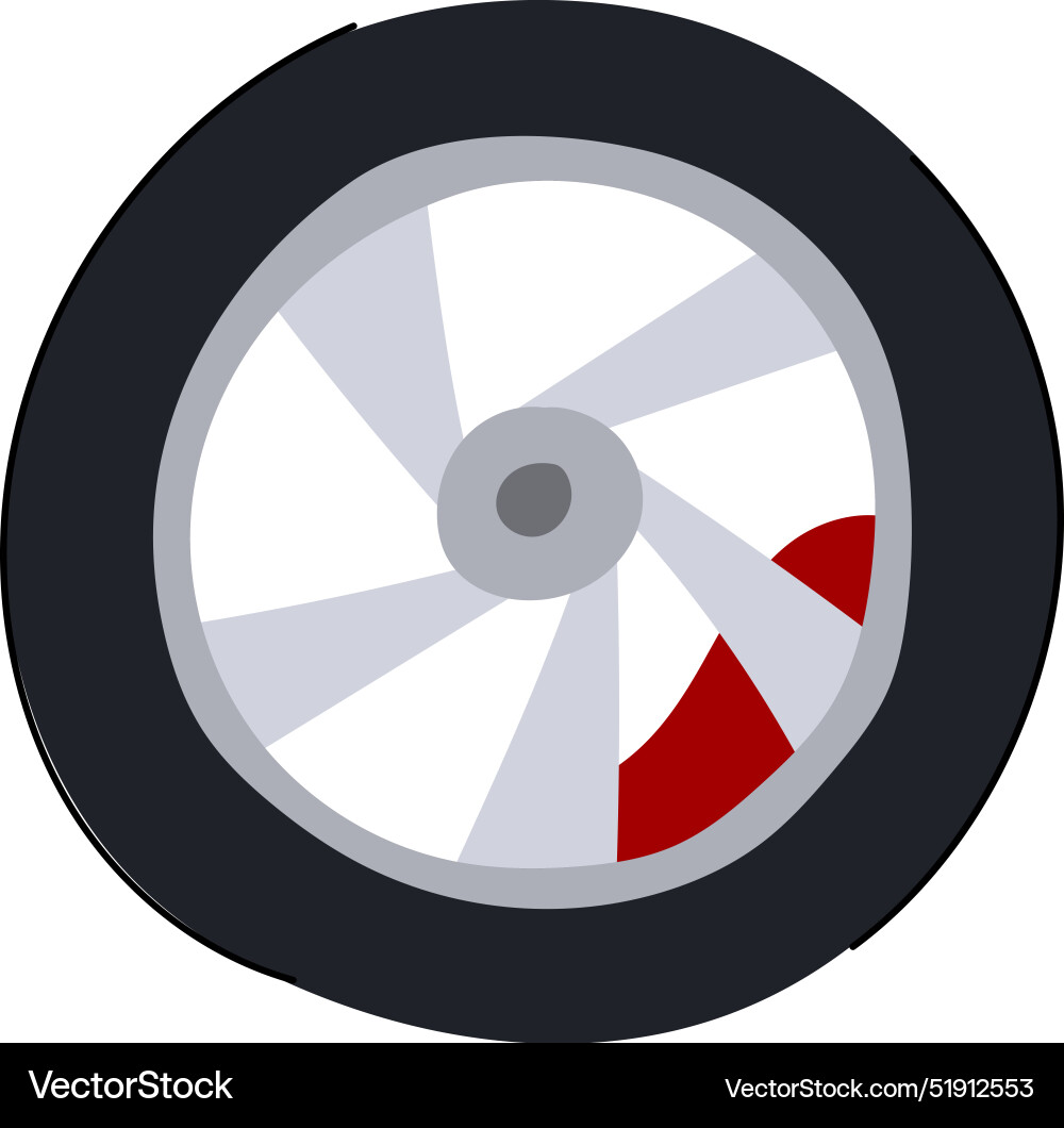 Tire wheel car cartoon Royalty Free Vector Image