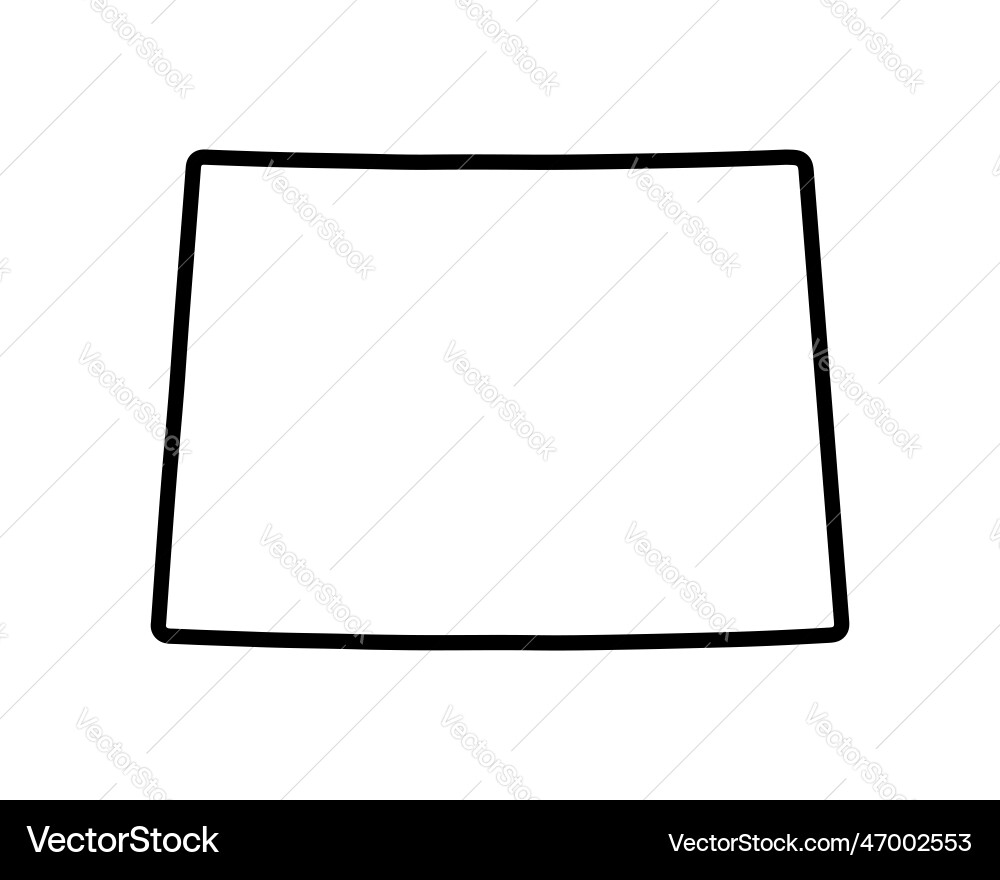 Us state map wyoming outline symbol Royalty Free Vector