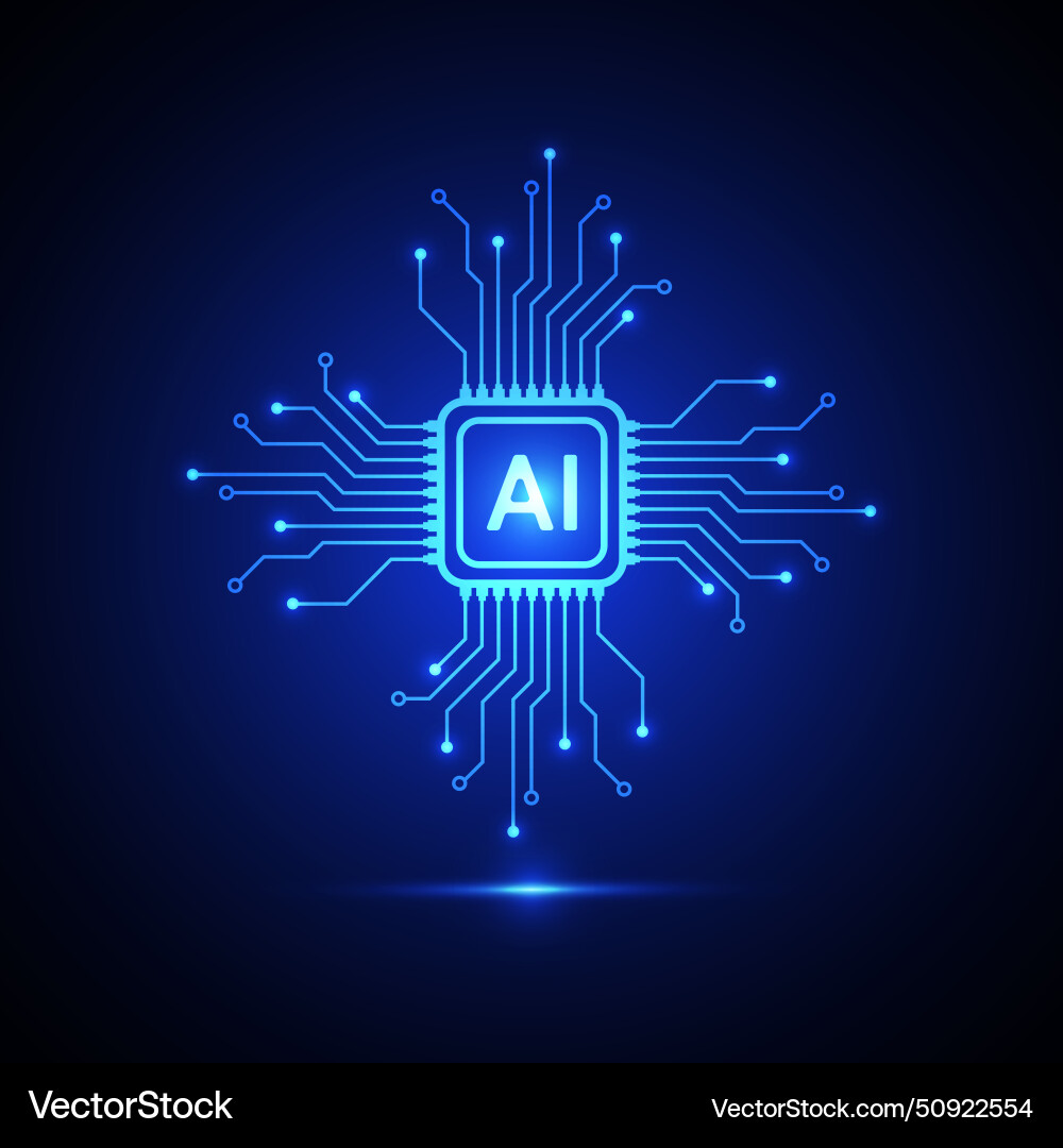 Artificial intelligence circuit line style Vector Image