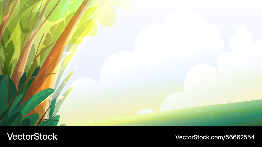 Forest frame background wild meadow and sky Vector Image