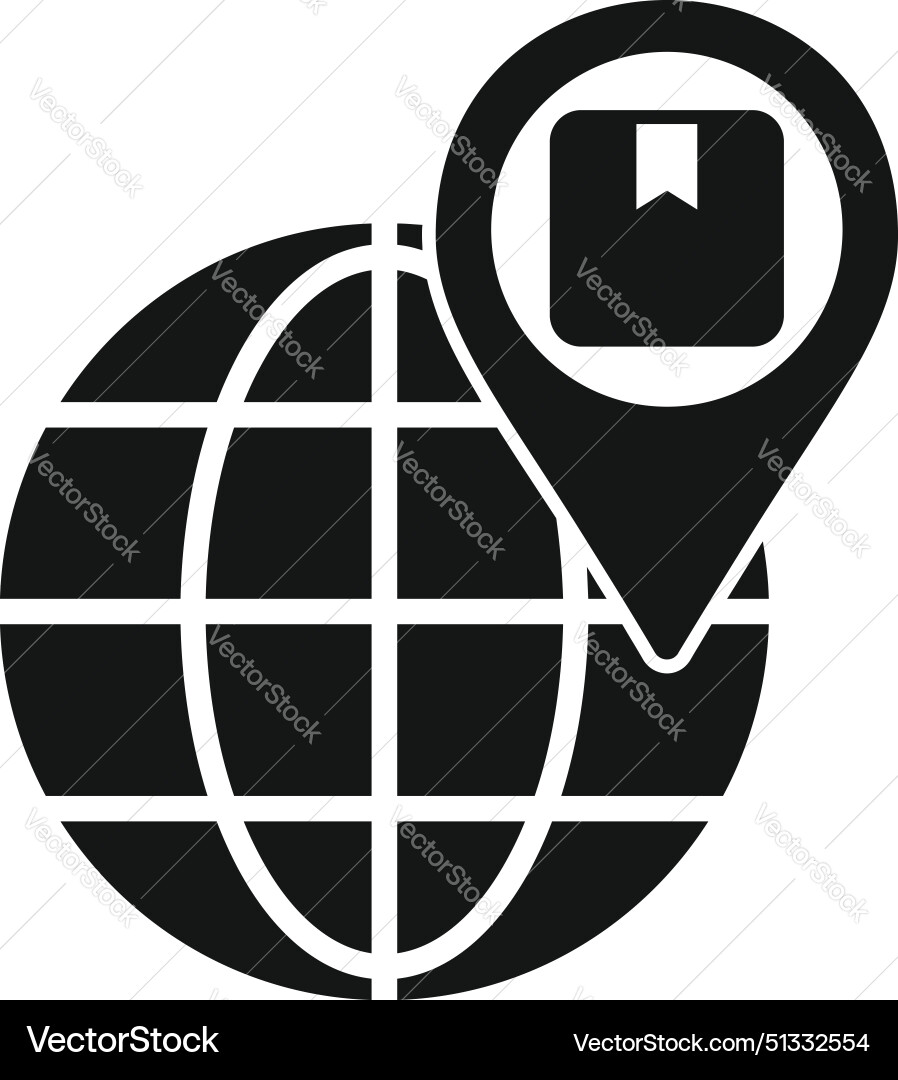 Global location pin icon on white background Vector Image