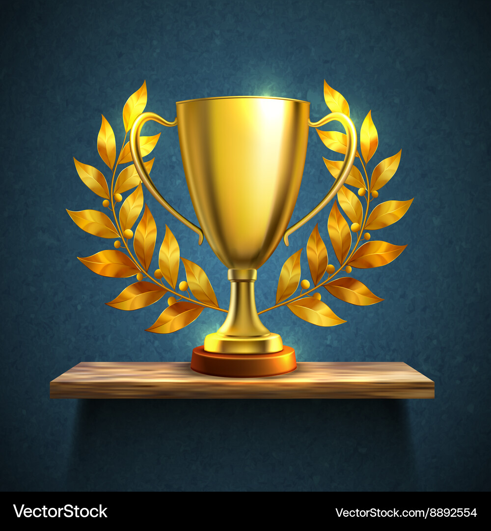 Gold cup Royalty Free Vector Image - VectorStock