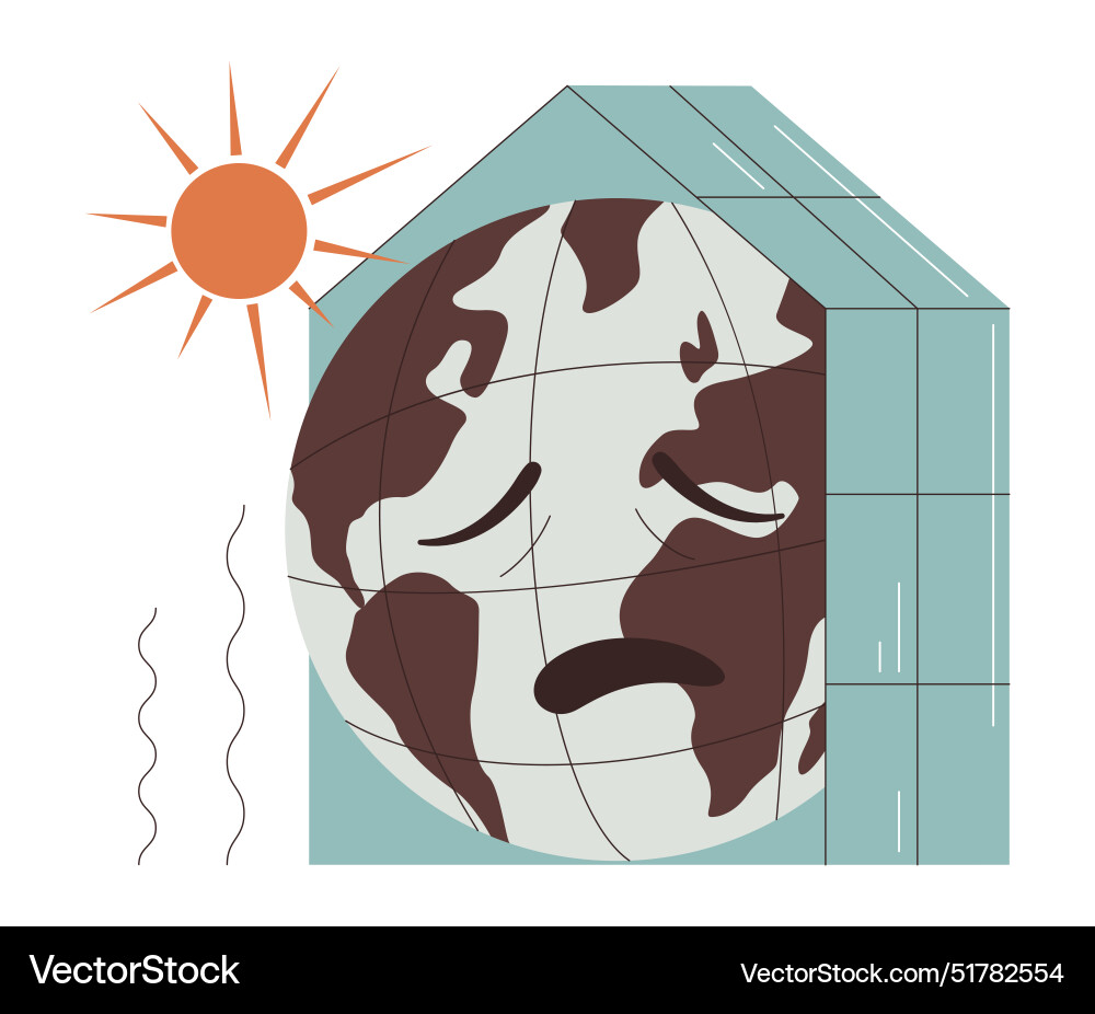 Greenhouse effect climate change and ecological Vector Image