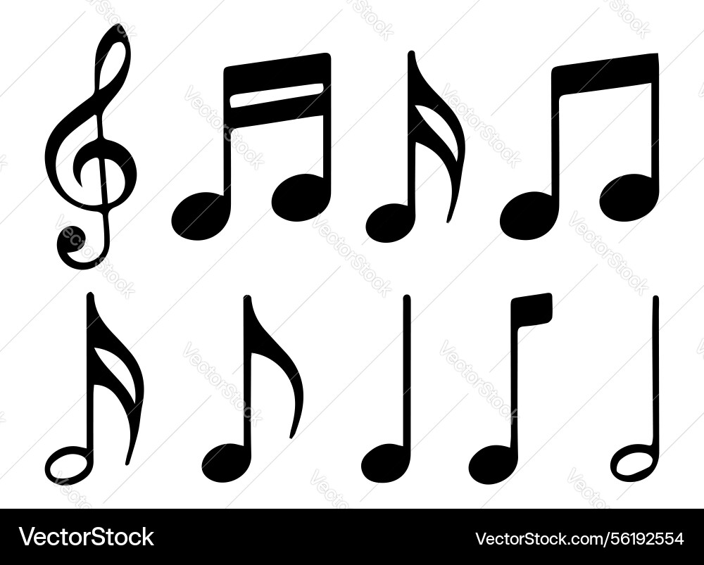 Musiknoten Ikone auf transparentem Bg isoliert Vektorbild