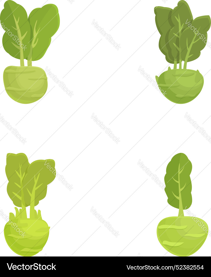 Set of cartoon lettuce Royalty Free Vector Image