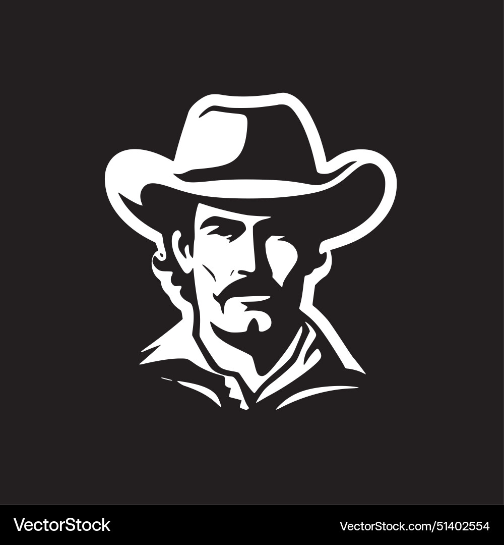 Western - minimalist and flat logo Royalty Free Vector Image