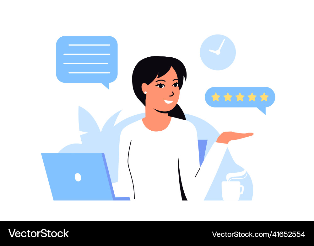 Woman with great review Royalty Free Vector Image