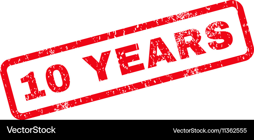 10 years text rubber stamp Royalty Free Vector Image