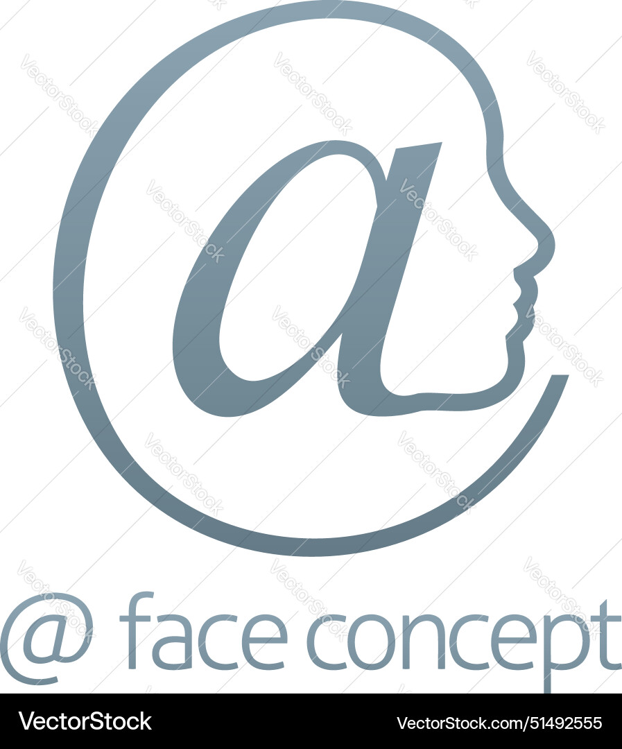 At sign symbol face concept Royalty Free Vector Image