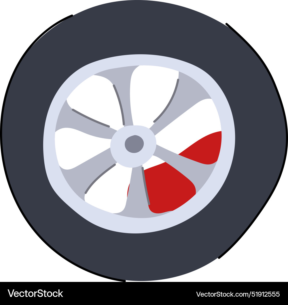 Auto wheel car cartoon Royalty Free Vector Image