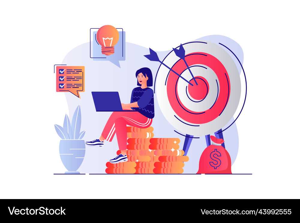 Business target concept with people scene Vector Image