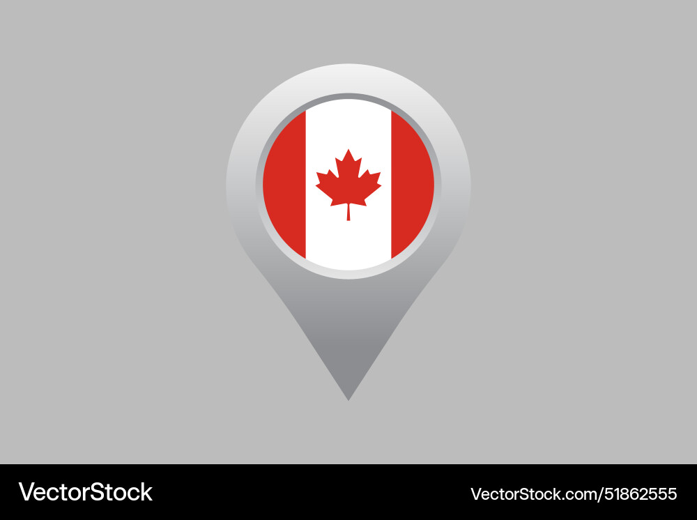 Canada flag with location sign Royalty Free Vector Image