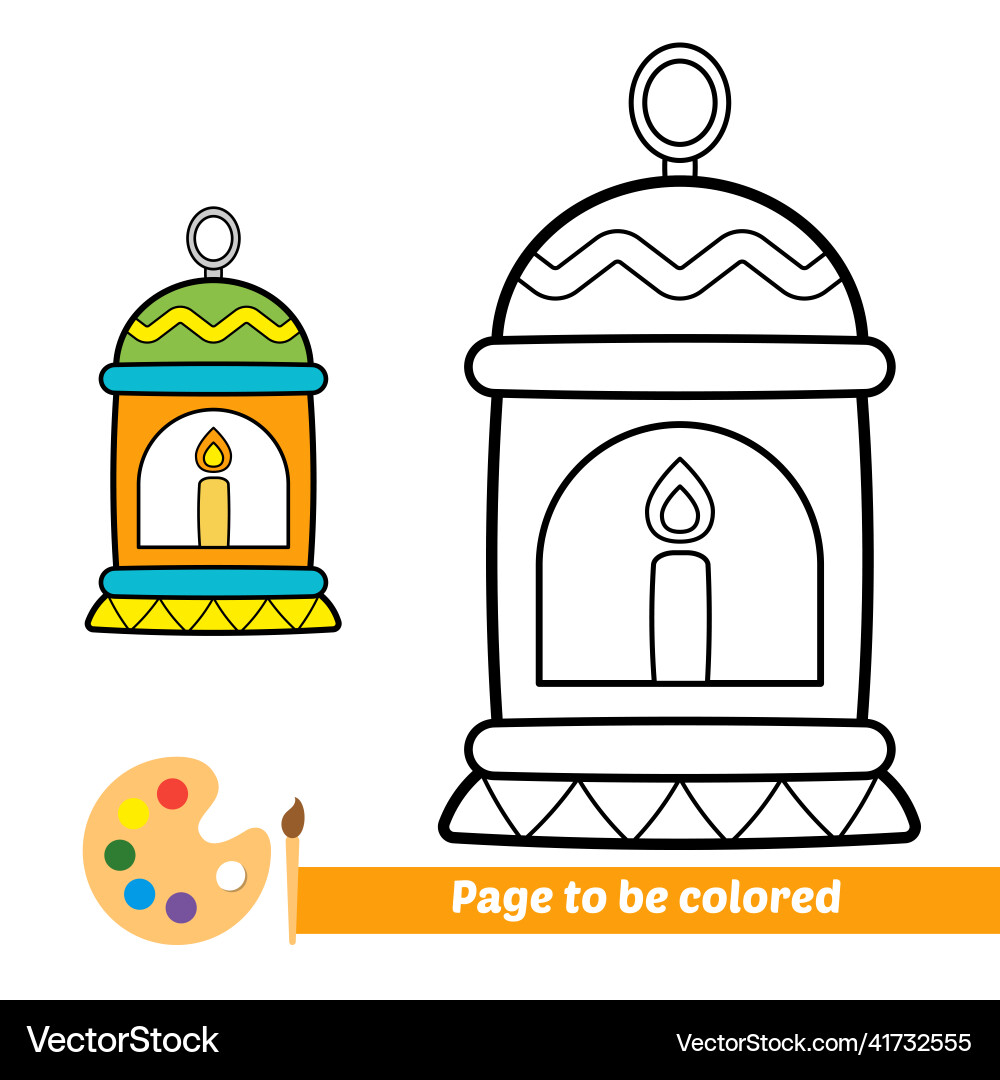 Coloring book for kids lantern Royalty Free Vector Image