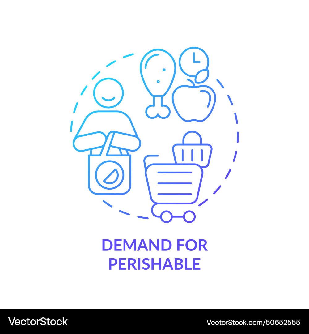 Demand for perishable blue gradient concept icon Vector Image