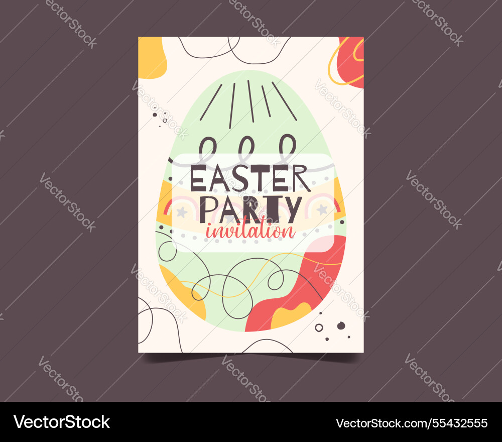 Easter egg card design party holiday Royalty Free Vector