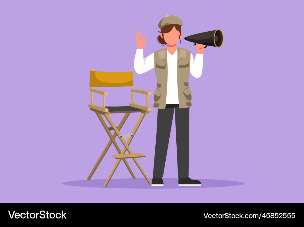Film Director Preparing Crew Royalty Free Vector Image