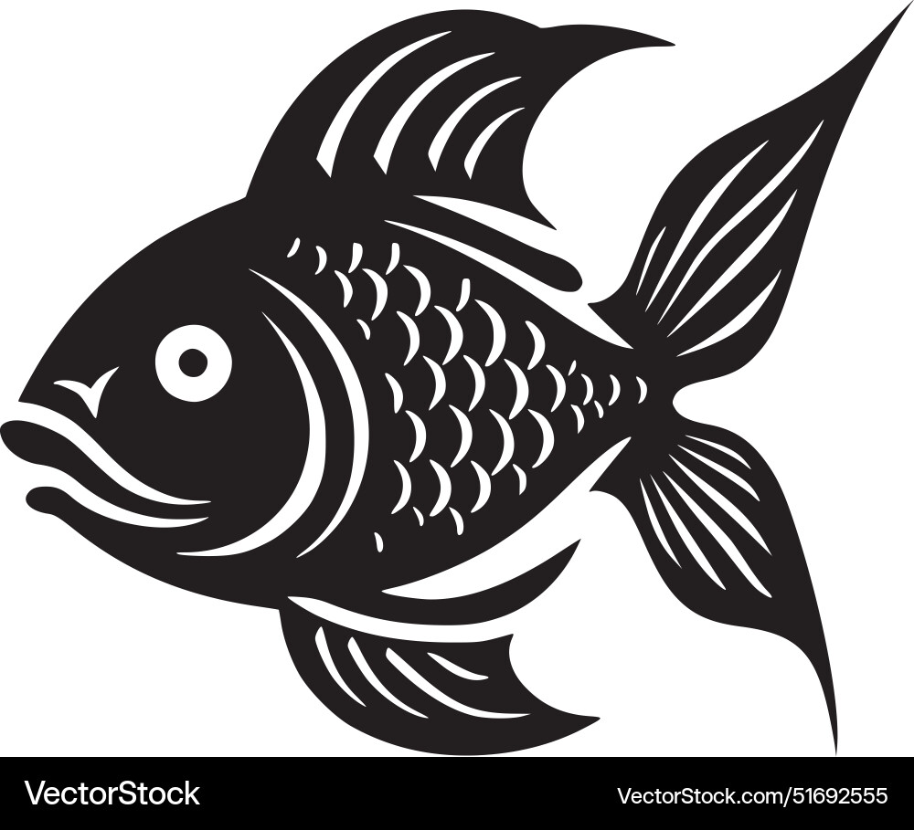 Fish - black and white isolated icon Royalty Free Vector