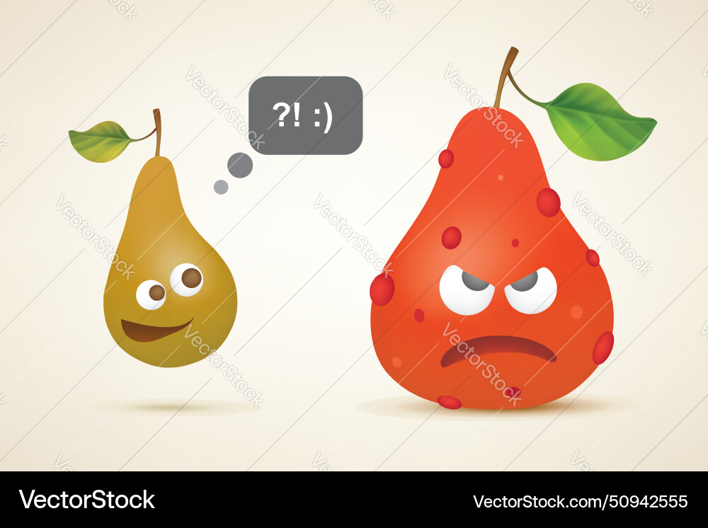 Funny pear and angry Royalty Free Vector Image