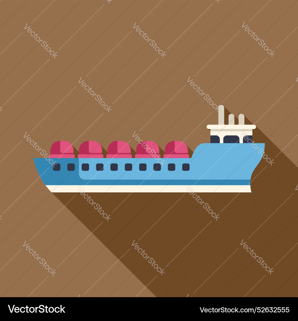 Gas carrier ship transporting over the sea Vector Image
